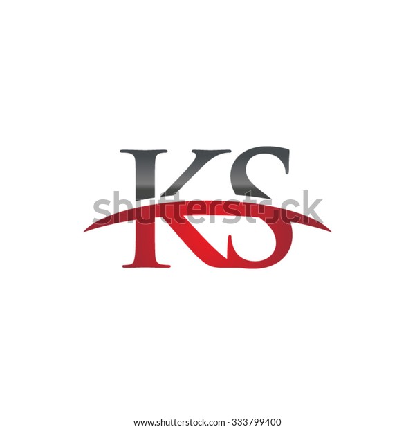 Ks Initial Company Red Swoosh Logo Stock Vector (Royalty Free ...