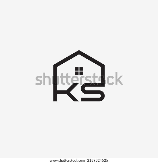 Ks Monogram Logo Inside House Frame Stock Vector (Royalty Free ...