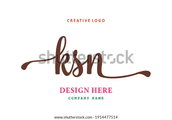 Ksn Lettering Logo Simple Easy Understand Stock Vector (Royalty Free ...