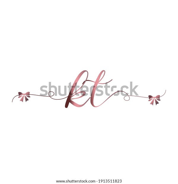 Kt Initial Logo Handwriting Modern Luxury Stock Vector (Royalty Free ...