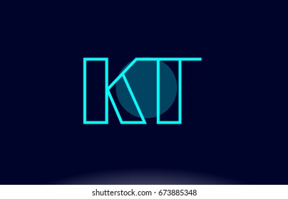 Kt K T Blue Line Circle Stock Vector (Royalty Free) 673885348 ...