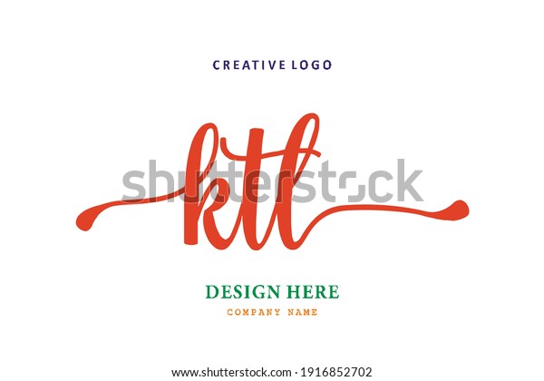 Ktl Lettering Logo Simple Easy Understand Stock Vector (Royalty Free ...