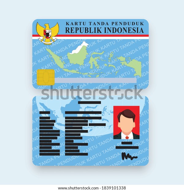 Ktp Indonesia Id Card Vector Illustration: เวกเตอร์สต็อก (ปลอดค่า ...
