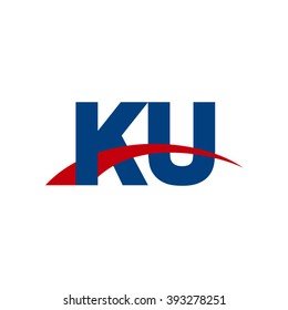 Ku Initial Overlapping Swoosh Letter Logo Stock Vector (Royalty Free ...