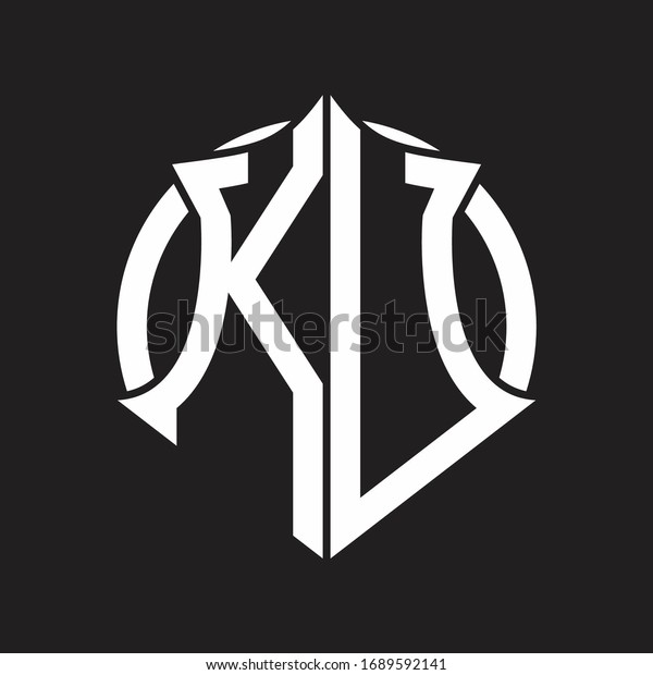 Ku Logo Monogram Emblem Circle Rounded Stock Vector (Royalty Free ...