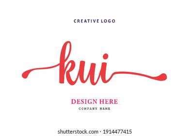Kui Lettering Logo Simple Easy Understand Stock Vector (Royalty Free ...