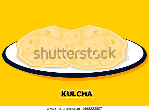 Kulcha Roti Indian Chapati Bread Vector Stock Vector (Royalty Free ...