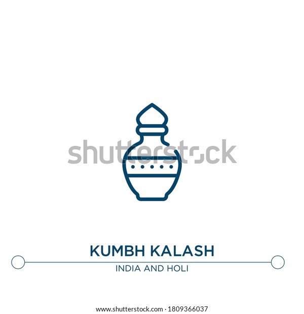 Kumbh Kalash Outline Vector Icon Simple Stock Vector (Royalty Free ...