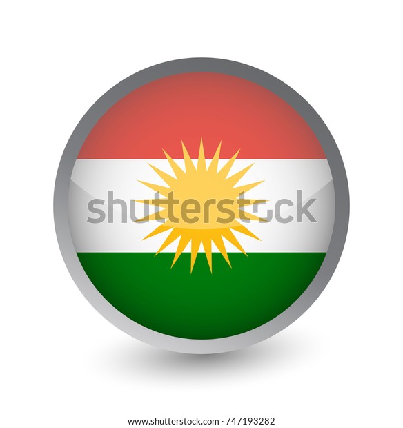 Kurdistan Flag Round Glossy Icon Vector Stock Vector (Royalty Free ...