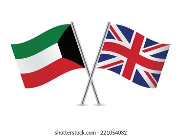 Kuwaiti British Crossed Flags Kuwait Combined Stock Vector (Royalty ...