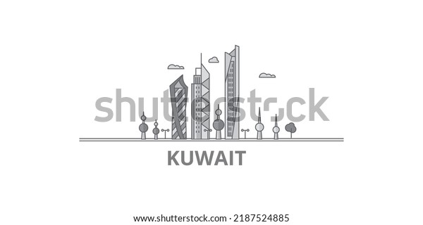 Kuwait Kuwait City Skyline Isolated Vector Stock Vector (Royalty Free ...