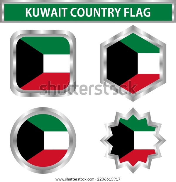 Kuwait Icon Flag Round Hexagon Twelfth Stock Vector (Royalty Free ...