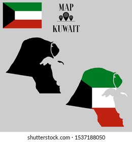 Kuwait Outline World Map Silhouette Vector Stock Vector (Royalty Free ...