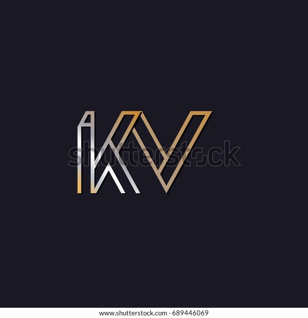Kv Initial Letters Elegant Logo Golden Stock Vector (Royalty Free ...