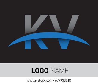 Kv Initial Logo Company Name Colored Stock Vector (Royalty Free ...