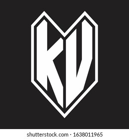 Kv Logo Monogram Emblem Line Style Stock Vector (Royalty Free ...