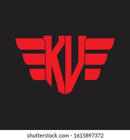 Kv Logo Monogram Emblem Wings Element Stock Vector (Royalty Free ...