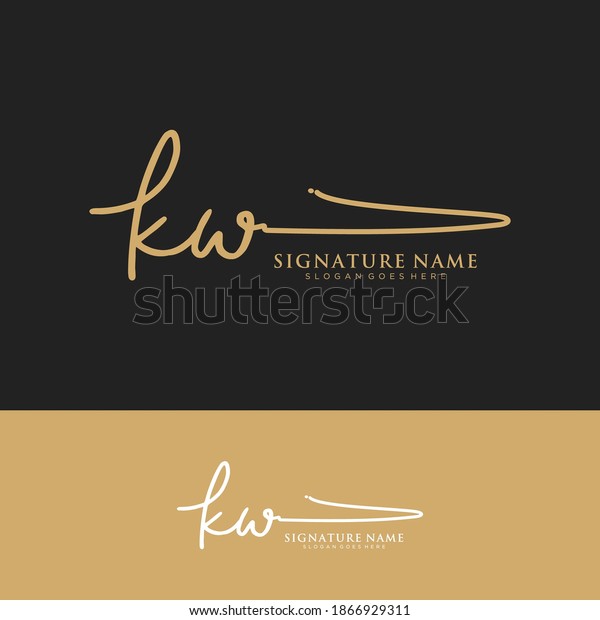 Kw Initial Letter Handwriting Signature Logo Stock Vector (Royalty Free ...