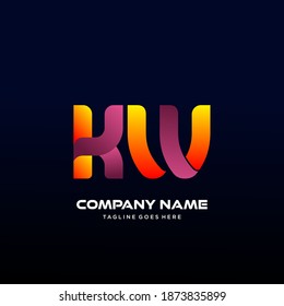 Kw Letter Initial Logo Vector Colorful Stock Vector (Royalty Free ...
