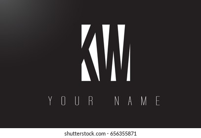 Kw Letter Logo Black White Letters Stock Vector (Royalty Free ...