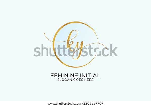 Ky Handwriting Logo Circle Template Vector Stock Vector (Royalty Free ...