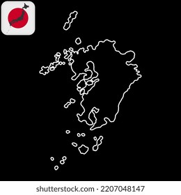 Kyushu Map Japan Region Vector Illustration Stock Vector (Royalty Free ...