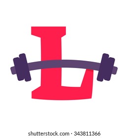 L Letter Barbell Vector Design Template Stock Vector (Royalty Free ...