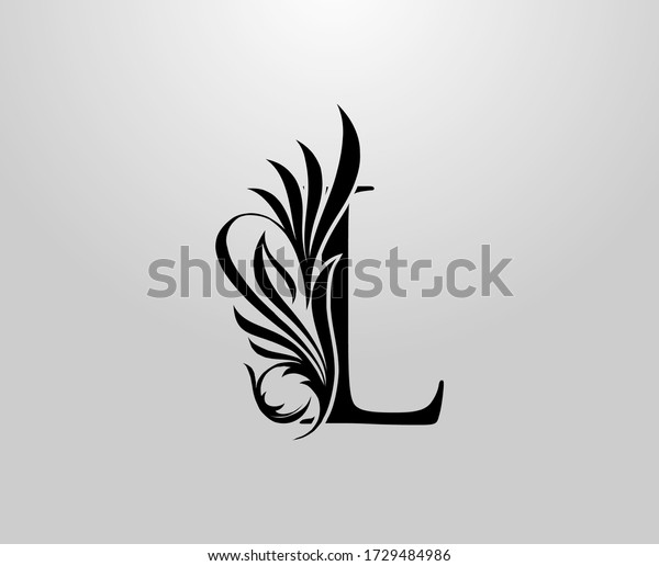 L Letter Classic Heraldic Logo Graceful Stock Vector (Royalty Free ...