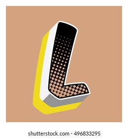 L Letter Comic Alphabet Retro Dotted Stock Vector (Royalty Free ...