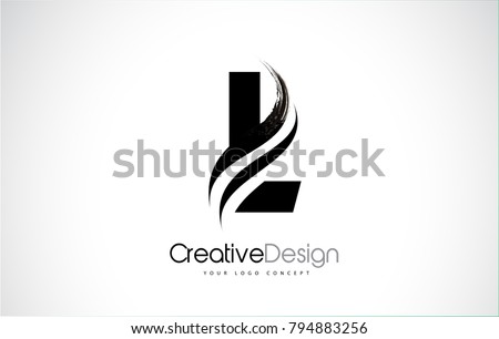 L Letter Design Brush Paint Stroke Image vectorielle de stock (libre de ...