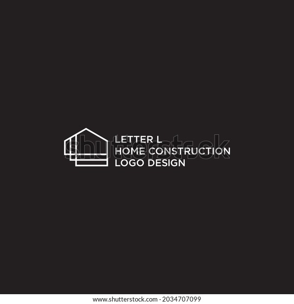 L Letter House Construction Logo Design Stock Vector (Royalty Free ...