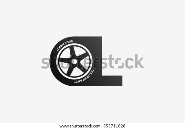 L Letter Logo Car Wheel Logo Stock Vector (Royalty Free) 353711828