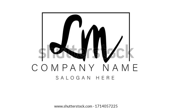 L M Initial Handwriting Logo Template Stock Vector (Royalty Free ...