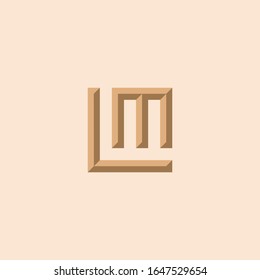 L M Monogram Logo Chiseled Block Stock Vector (Royalty Free) 1647529654 ...