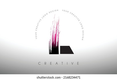 L Paint Brush Letter Logo Design Stock Vector (Royalty Free) 2168234471 ...