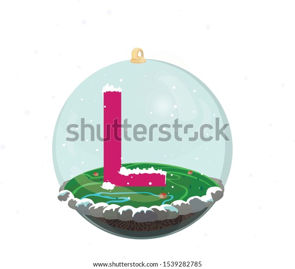 L Vector Christmas Snowy Letter Winter Stock Vector (Royalty Free ...