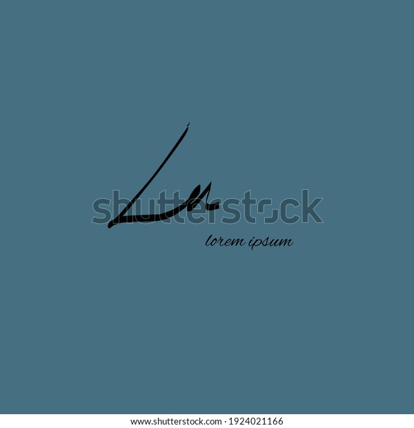 La Initial Handwriting La Handwritten Logo Stock Vector (Royalty Free ...