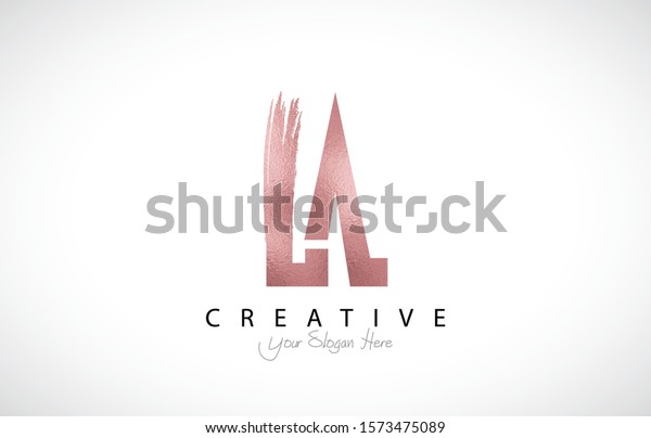 La Letter Design Light Pink Shiny Stock Vector (Royalty Free ...