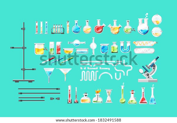 Lab Equipment Set Isolated Laboratory Glass Stock Vector (Royalty Free ...