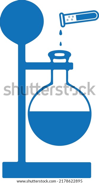Lab Flasks Reaction Icon Chemistry Icon Stock Vector (Royalty Free ...