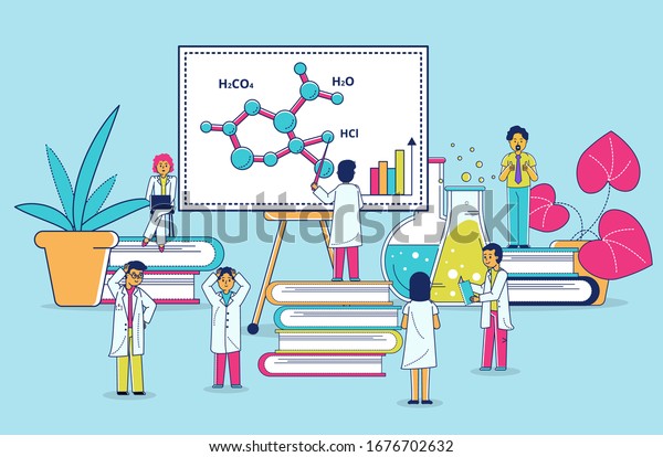 Lab Research Line Art Science Chemistry Stock Vector (Royalty Free ...