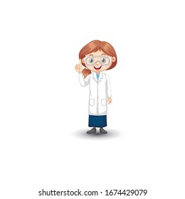 Lab Worker Girl Vector Graphics Stock Vector (Royalty Free) 1674429079 ...