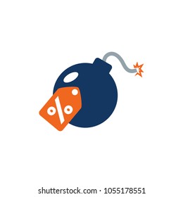 Label Bomb Logo Icon Design Stock Vector (Royalty Free) 1055178551 ...
