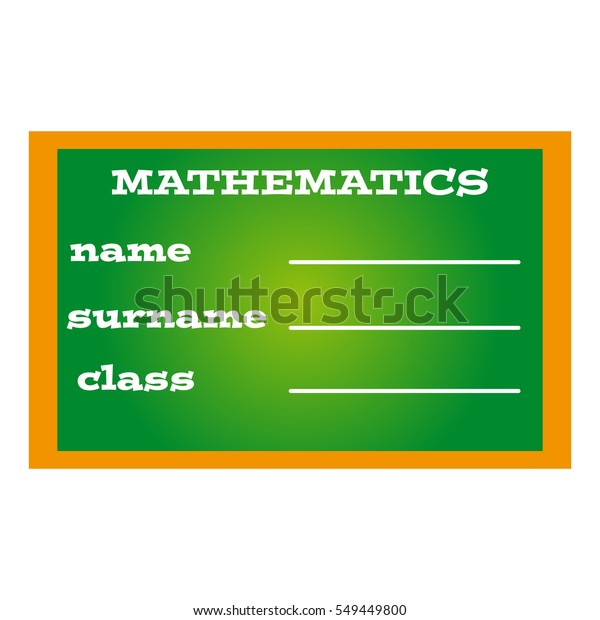 Label Book Mathematics On Green Backgroundvector Stock Vector (Royalty ...