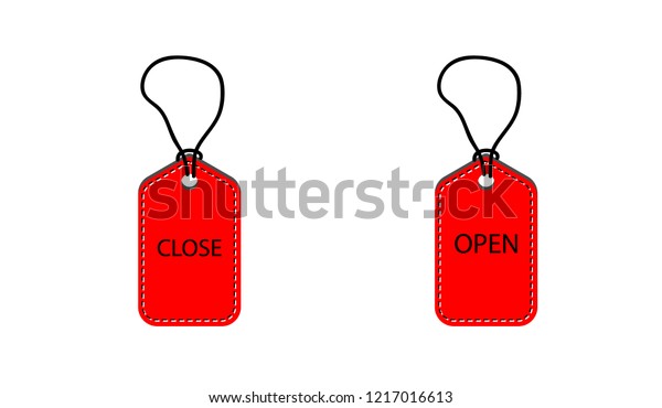 Label Close Open Vector Eps10 Stock Vector (Royalty Free) 1217016613