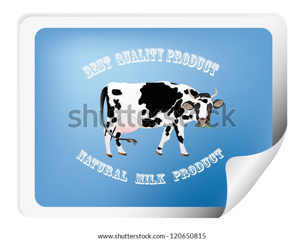 Label Cow Packaging Dairy Productsvector Stock Vector (Royalty Free ...