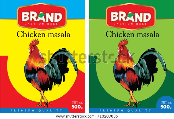 Label Design Chicken Masala Two Colors 库存矢量图（免版税）718209835 | Shutterstock