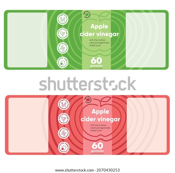 Label Design Red Green Apple Cider Stock Vector (Royalty Free ...