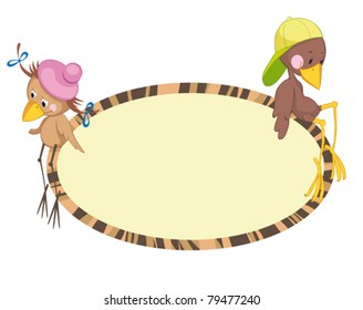 Label Frame Funny Birds Stock Vector (Royalty Free) 79477240 | Shutterstock