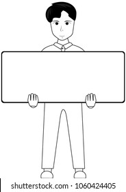 Label Holder Cartoon Human Stock Vector (Royalty Free) 1060424405